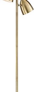 360 Lighting Aaron Mid Century Modern Tree Floor Lamp 64" Tall Aged Brass Gold Metal Adjustable Swivel 3-Light Dome Shade Decor for Living Room Reading House Bedroom Home Office House