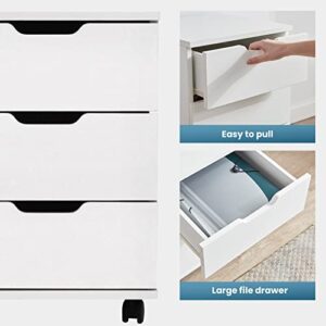 Farini File Cabinet, Under Desk Small 3 Drawer Cabinet, Home Office Wood Filing Storage Cabinets(White,Non-Assembled)