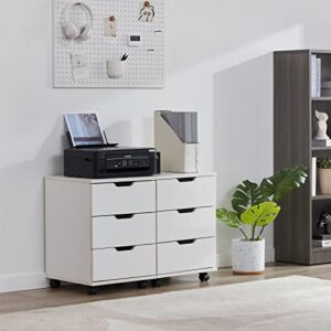 Farini File Cabinet, Under Desk Small 3 Drawer Cabinet, Home Office Wood Filing Storage Cabinets(White,Non-Assembled)