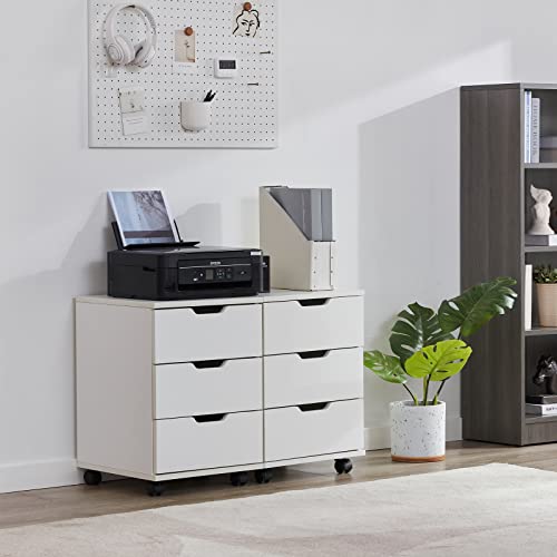 Farini File Cabinet, Under Desk Small 3 Drawer Cabinet, Home Office Wood Filing Storage Cabinets(White,Non-Assembled)