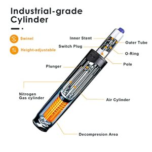 LERMITY Gas Lift Cylinder Office Chair Length Extension Stroke Pneumatic Shock Piston Heavy Duty Gas Cylinder Replacement Class 4 Universal Size Fits Most Office Chair and Swivel Chair