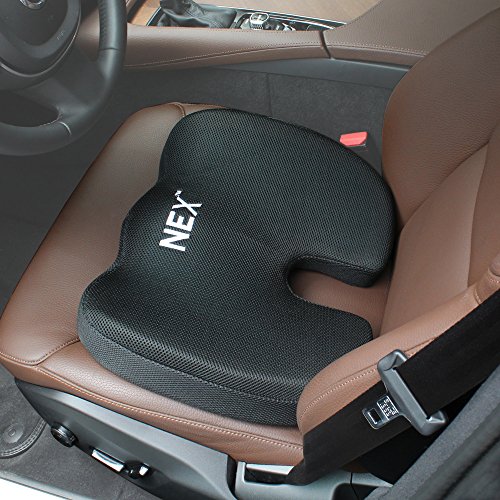 NEX Memory Foam Gel Seat Cushion for Office Chair, Comfort Butt Pillow for Tailbone Lower Back Pain Relief, Ergonomic Lower Back Support Work Chair Pad