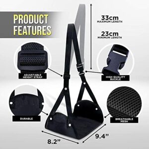 Airplane Footrest Made with Premium Memory Foam, Airplane Travel Accessories, Footrest Hammock, Portable Airplane Foot Rest Used in Office/Plane/Home, Hammock Leg Rest Adjustable Height