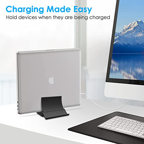 btrfe Vertical Laptop Stand, Desktop Stand Holder with Auto-Adjustable Dock Width, Compatible All MacBook/Surface/Samsung/HP/Dell/Chrome Book (Black)