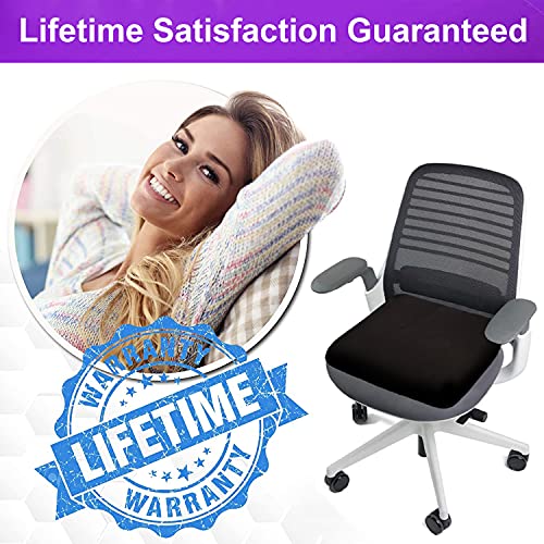 Extra Large Comfort Office Chair Gel Seat Cushion Pillow - Enhanced Egg Seat Cushion for Long Sitting with Non-Slip Cover - Desk Chair Car Seat Cushion for Back, Coccyx & Tailbone Pain Relief