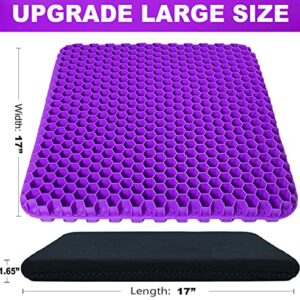 Extra Large Comfort Office Chair Gel Seat Cushion Pillow - Enhanced Egg Seat Cushion for Long Sitting with Non-Slip Cover - Desk Chair Car Seat Cushion for Back, Coccyx & Tailbone Pain Relief