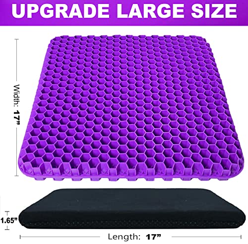 Extra Large Comfort Office Chair Gel Seat Cushion Pillow - Enhanced Egg Seat Cushion for Long Sitting with Non-Slip Cover - Desk Chair Car Seat Cushion for Back, Coccyx & Tailbone Pain Relief