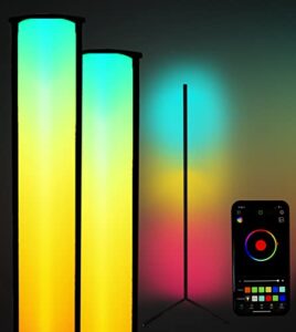 liteko corner floor lamp, 2 pack, rgb floor lamp, corner led lamp, color changing floor lamp, led lamps, mood lighting, minimal lamp, corner lights for living room