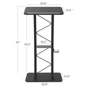 FixtureDisplays® Curved Podium, Truss Metal/Wood Pulpit Lectern with A Cup Holder 11568-H