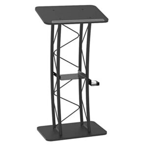 FixtureDisplays® Curved Podium, Truss Metal/Wood Pulpit Lectern with A Cup Holder 11568-H