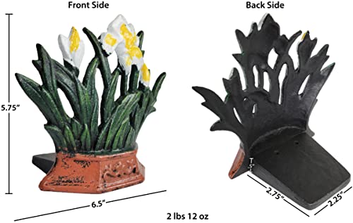 Lulu Decor, Cast Iron Flower Bouquet Decorative Door Stopper 2 lbs 12 oz