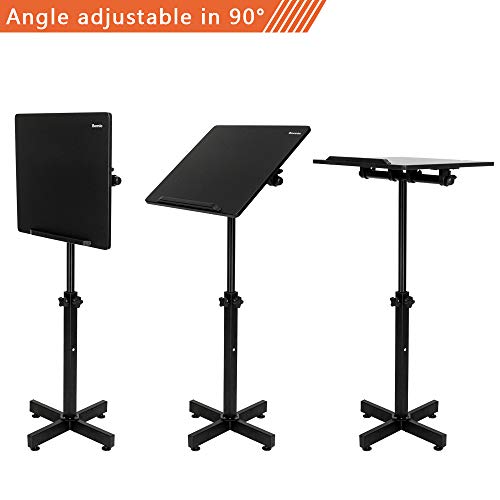 VINGLI Classic Lectern Podium Stand, Height Adjustable Church Classroom Lecture, Portable Presentation Concert Podium, Multi-Function Reading or Laptop Desk with Edge Stopper, Black