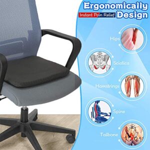 Gel Seat Cushion, Office Seat Cushion Breathable Chair Pad for Office Chair/Car/Wheelchair/Long Sitting, Thick Cooling Gel Cushions for Pressure Sores, Tailbone, Back, Sciatica Pain Relief