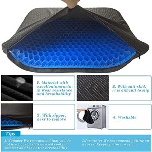 Gel Seat Cushion, Office Seat Cushion Breathable Chair Pad for Office Chair/Car/Wheelchair/Long Sitting, Thick Cooling Gel Cushions for Pressure Sores, Tailbone, Back, Sciatica Pain Relief