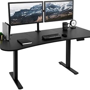 VIVO Electric Dual Motor Height Adjustable 63 x 32 inch Stand Up Desk, Complete Active Workstation, 3 Part Table Top, Black Frame, Memory Controller, DESK-KIT-E2B1B