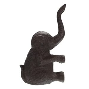 sumnacon cast iron cute elephant door stop – heavy duty floor door stopper avoid drilling hole, vintage iron doorstop for patio yard garden farmhouse home office commercial industrial