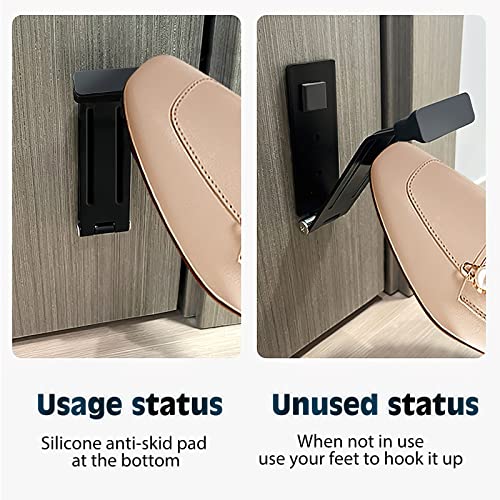 Door Stoppers to Keep Door Open: Self Adhesive Door Stopper, Easy Pedal Kick Down Door Stop Self Adhesive Door Stop Holder with Non Slip Rubber Tip, One Touch Door Stop Doorstops Easy Install