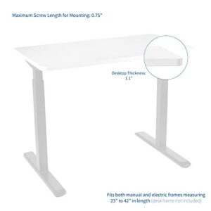 VIVO White 43 x 24 inch Universal Solid One-Piece Table Top for Standard and Sit to Stand Height Adjustable Home and Office Desk Frames, DESK-TOP43W