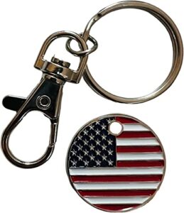 shopping cart quarter coin with keyring (usa flag)