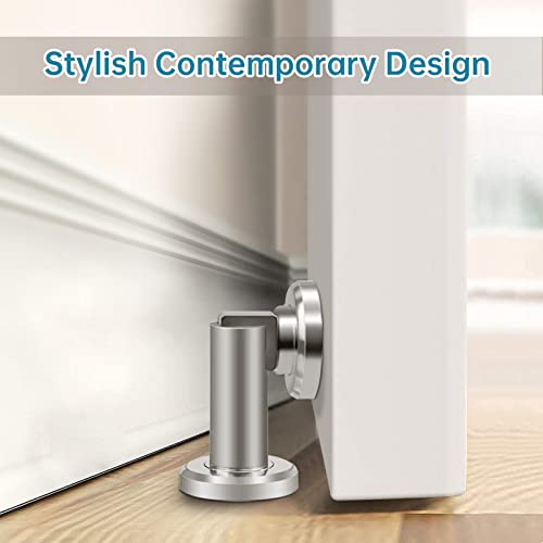 Door Stopper,2 Pack Magnetic Door Stop, Heavy Duty Stainless Steel Door Catch, Holder Your Door, Modern Wall/Ground Mount Door Stopper