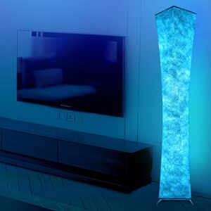 Adasea 61" RGB Floor Lamp, Soft Light Floor Lamp with Fabric Shade, Color Changing Lamp with Remote Control, Dimmable Standing Lamp for Livingroom Bedroom