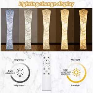 Adasea 61" RGB Floor Lamp, Soft Light Floor Lamp with Fabric Shade, Color Changing Lamp with Remote Control, Dimmable Standing Lamp for Livingroom Bedroom