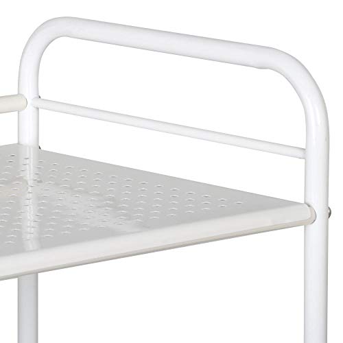 Yaheetech 3 Tier Salon Trolley Cart, Tray and Metal Frame for Salon Spa Medical Office Treatmen, Rolling Service Cart with 3 Shelf, 4 Mobile Casters Base, SPA Tool Holder,White