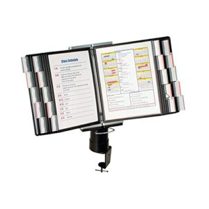 Aidata FDS011L Desk Clamp Reference Organizer, Black, Clear and Efficient Organization and Presentation of Reference Materials, Product Viewing Height from Desk 340mm (13.4") up To 660mm (25.98")