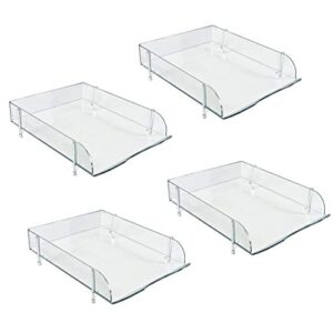 azar displays 255010 stackable letter tray desk organizer, 4-pack