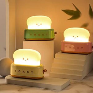 3 pieces toast lamp cute night light usb cute desk small toast light led dimmable warm lamp toast night lamp bedside sleep lamps for bedroom, living room, desk decorations