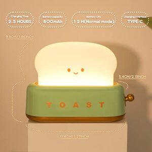 3 Pieces Toast Lamp Cute Night Light USB Cute Desk Small Toast Light LED Dimmable Warm Lamp Toast Night Lamp Bedside Sleep Lamps for Bedroom, Living Room, Desk Decorations