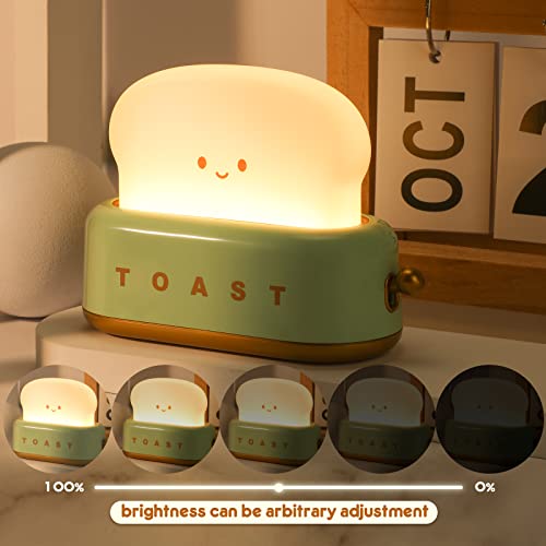 3 Pieces Toast Lamp Cute Night Light USB Cute Desk Small Toast Light LED Dimmable Warm Lamp Toast Night Lamp Bedside Sleep Lamps for Bedroom, Living Room, Desk Decorations