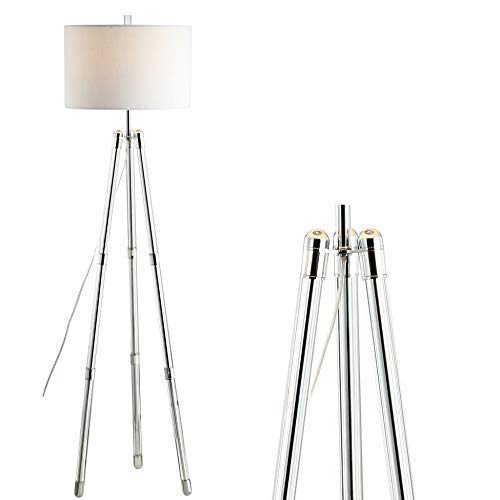 JONATHAN Y JYL2081A Arliss 60" Surveyor's Tripod Metal/Crystal LED Floor Lamp Contemporary,Glam,Modern,Transitional for Bedrooms, Living Room, Office, Reading, Chrome