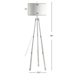 JONATHAN Y JYL2081A Arliss 60" Surveyor's Tripod Metal/Crystal LED Floor Lamp Contemporary,Glam,Modern,Transitional for Bedrooms, Living Room, Office, Reading, Chrome