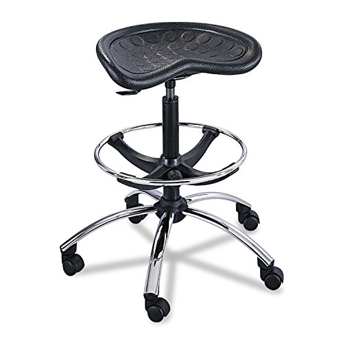 Safco Products 6660BL SitStar Stool Chrome Base for use with SitStar Back (Sold Separately), Black