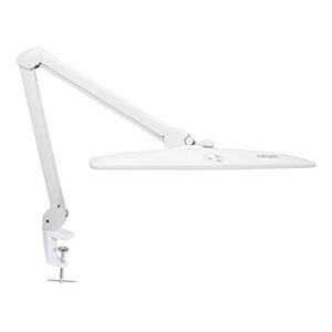 neatfi elite hd xl task lamp with clamp, 1360 lumens, 84pcs smd led, 6000-7000k, super bright desk lamp, non-polar dimming (22 inches, white)