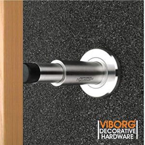 VIBORG Deluxe Adjustable Extra-Long Solid 304 Stainless Steel Extra-Thick Casting + Rubber Heavy Duty Door Stopper Wall Mount Mounted Built in Door Doorstop Bumper Door Stop, RS-38 (1)