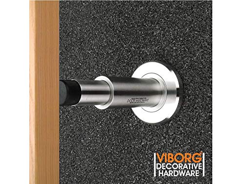 VIBORG Deluxe Adjustable Extra-Long Solid 304 Stainless Steel Extra-Thick Casting + Rubber Heavy Duty Door Stopper Wall Mount Mounted Built in Door Doorstop Bumper Door Stop, RS-38 (1)