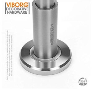 VIBORG Deluxe Adjustable Extra-Long Solid 304 Stainless Steel Extra-Thick Casting + Rubber Heavy Duty Door Stopper Wall Mount Mounted Built in Door Doorstop Bumper Door Stop, RS-38 (1)