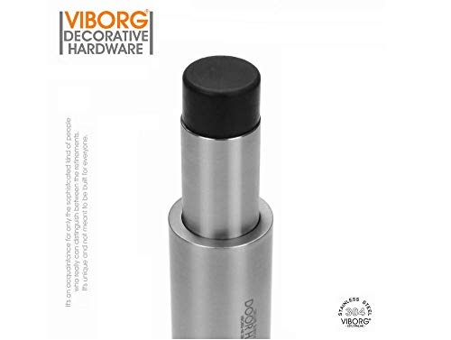 VIBORG Deluxe Adjustable Extra-Long Solid 304 Stainless Steel Extra-Thick Casting + Rubber Heavy Duty Door Stopper Wall Mount Mounted Built in Door Doorstop Bumper Door Stop, RS-38 (1)