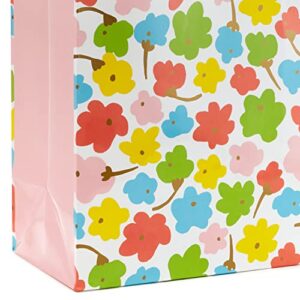 Hallmark Spring Gift Bags in Assorted Sizes (8 Bags: 3 Small 6", 3 Medium 9", 2 Large 13") Polka Dots, Rainbow Stripes, Flowers for Birthdays, Easter, Baby Showers, Gender Reveal Parties