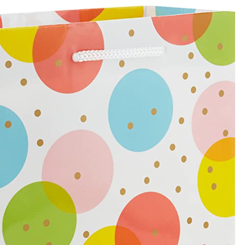 Hallmark Spring Gift Bags in Assorted Sizes (8 Bags: 3 Small 6", 3 Medium 9", 2 Large 13") Polka Dots, Rainbow Stripes, Flowers for Birthdays, Easter, Baby Showers, Gender Reveal Parties