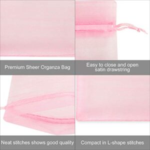 WenTao 100PCS Organza Gift Bags, 4x4.72 Pink Wedding Party Favor Bags with Drawstring, Premium Candy Jewelry Pouch Wrap Sachet Bags…