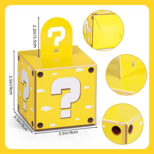 Waenerec 36PCS Video Game Party Favor Mystery Box Small Goodie Treat Boxes Question Mark Box Gift Bags Brick Comic Candy Boxes for Gift Giving Video Games Theme Birthday Party Decorations Supplies