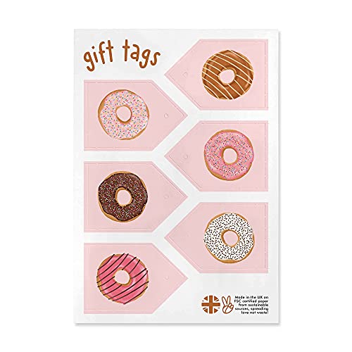 CENTRAL 23 - Pink Wrapping Paper for Women - Colourful Donuts - 6 Gift Wrap Sheets for Birthdays Girls Kids New Baby - Recyclable