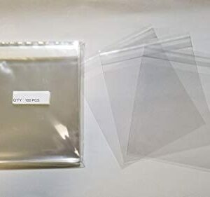 UNIQUEPACKING 100 Pcs 6 7/16 X 6 1/4 Clear Resealable Cello Cellophane Bags Good for 6x6 Square Card