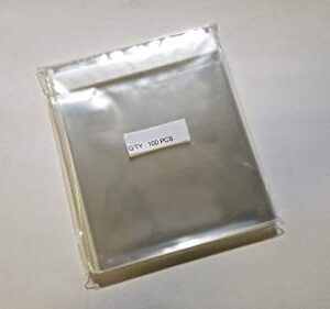 UNIQUEPACKING 100 Pcs 6 7/16 X 6 1/4 Clear Resealable Cello Cellophane Bags Good for 6x6 Square Card