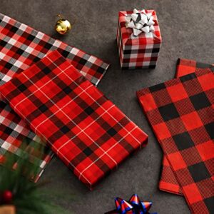 JOYIN 150 Sheets Christmas Red Black Buffalo Plaid Tissue Paper Assorted Design, Holiday Gift Wrap Paper, Accessory for Gift Boxes, Gift Wrapping Bags and Wine Bottles Decoration