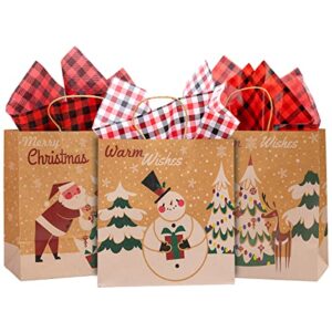 JOYIN 150 Sheets Christmas Red Black Buffalo Plaid Tissue Paper Assorted Design, Holiday Gift Wrap Paper, Accessory for Gift Boxes, Gift Wrapping Bags and Wine Bottles Decoration