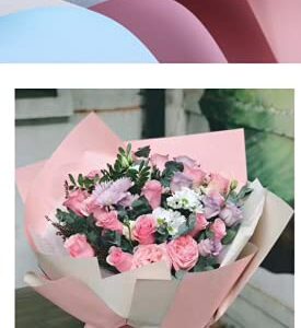 Rikyo 24 Counts Waterproof Fresh Flowers Wrapping Paper,Double-Sided Packaging Florist Bouquet Paper,Valentine's Day Flower Bouquets Wrapping Paper 12 Colors 22.8 x 22.8